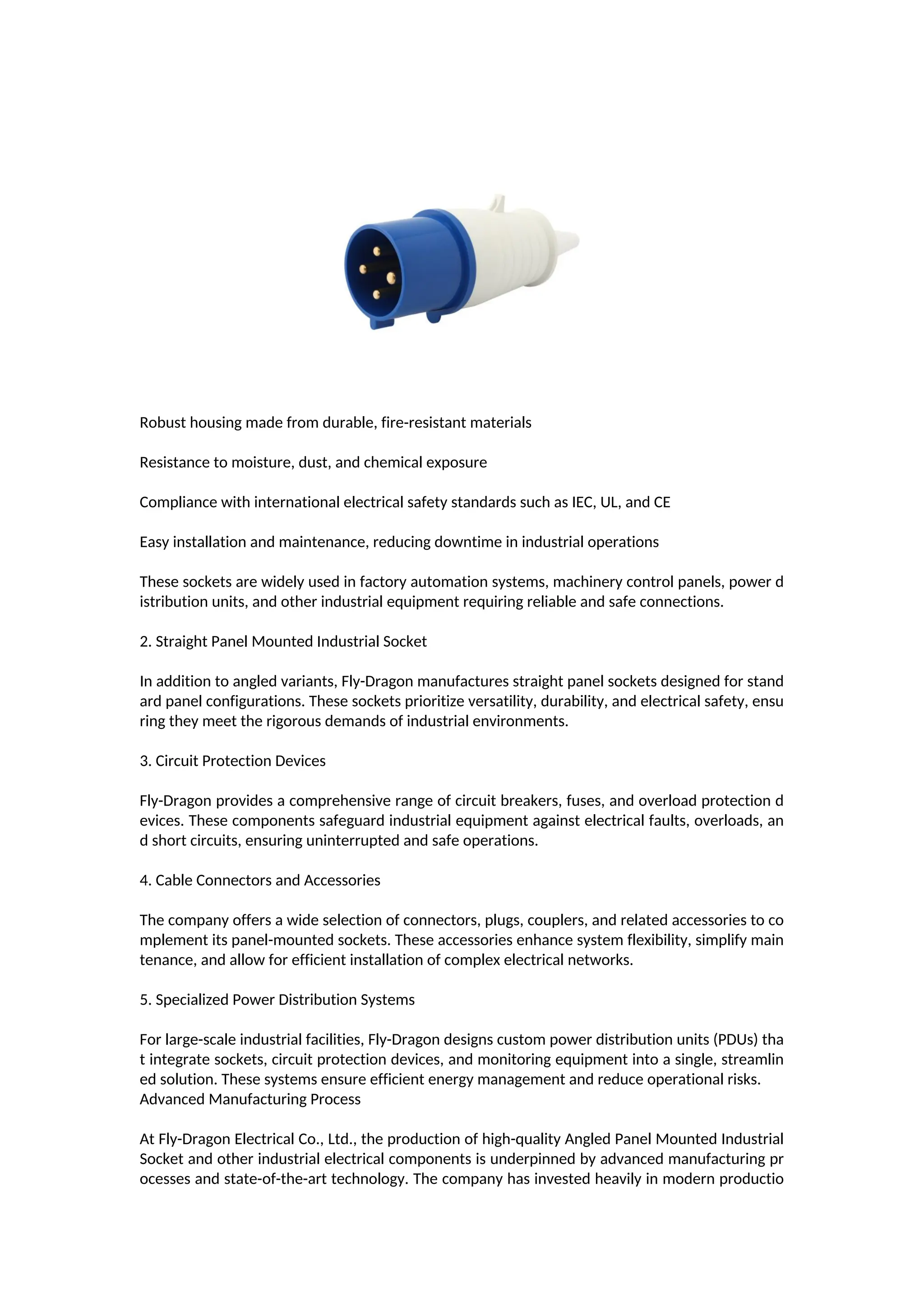 Nante Angled Panel Mounted Industrial Socket: Durable Designs for ...