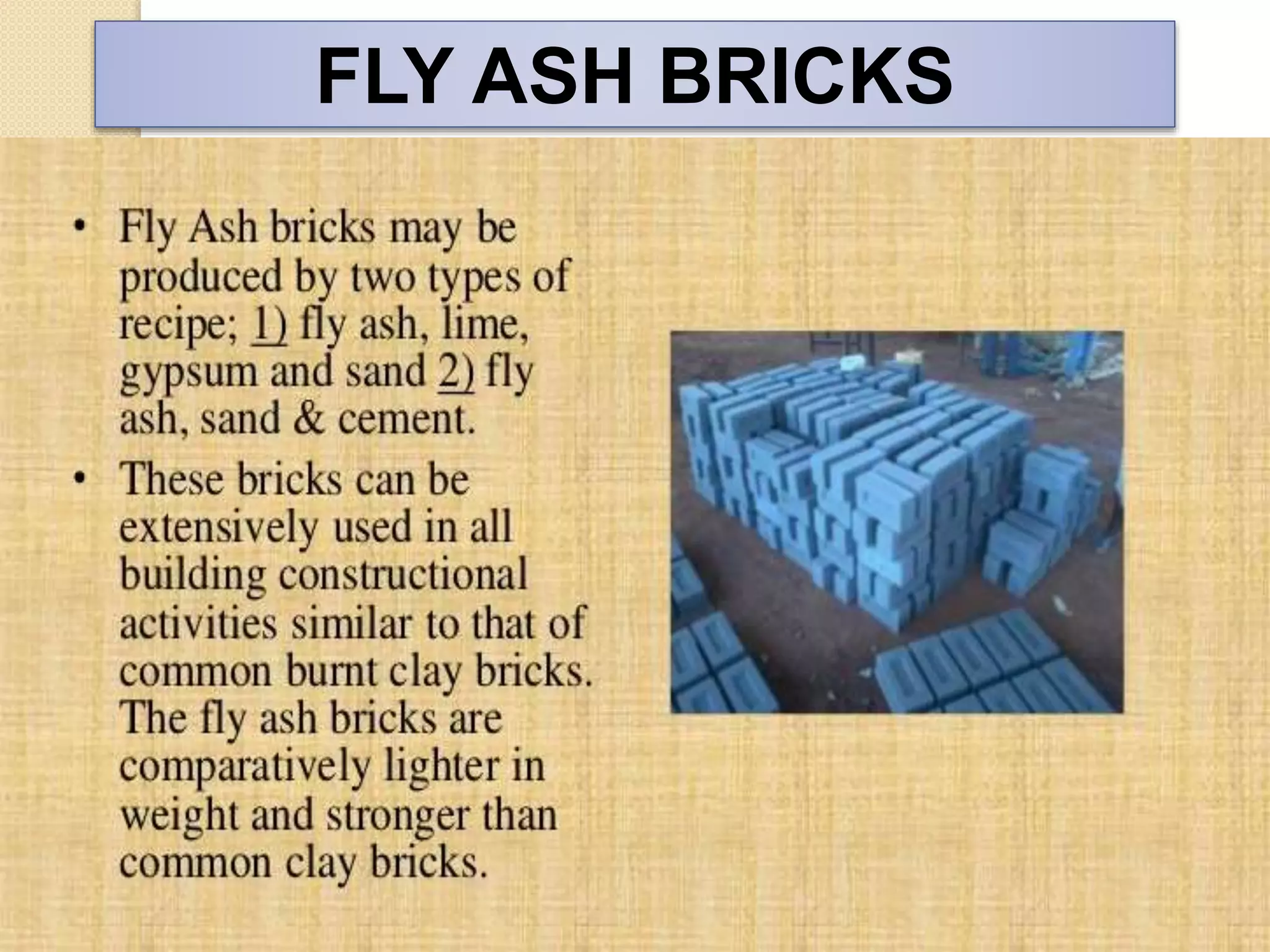 Flyash Bricks | PPTX