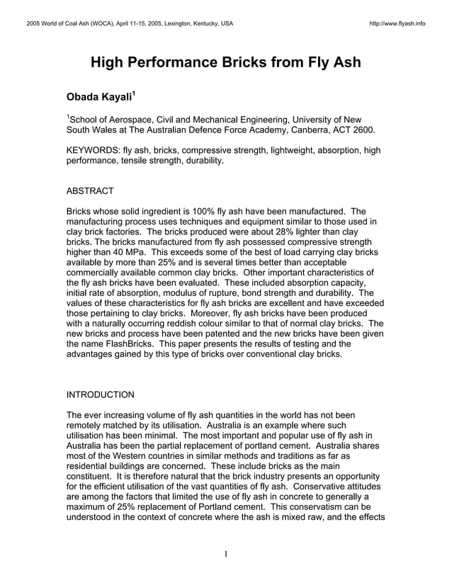 Flyash bricks | PDF