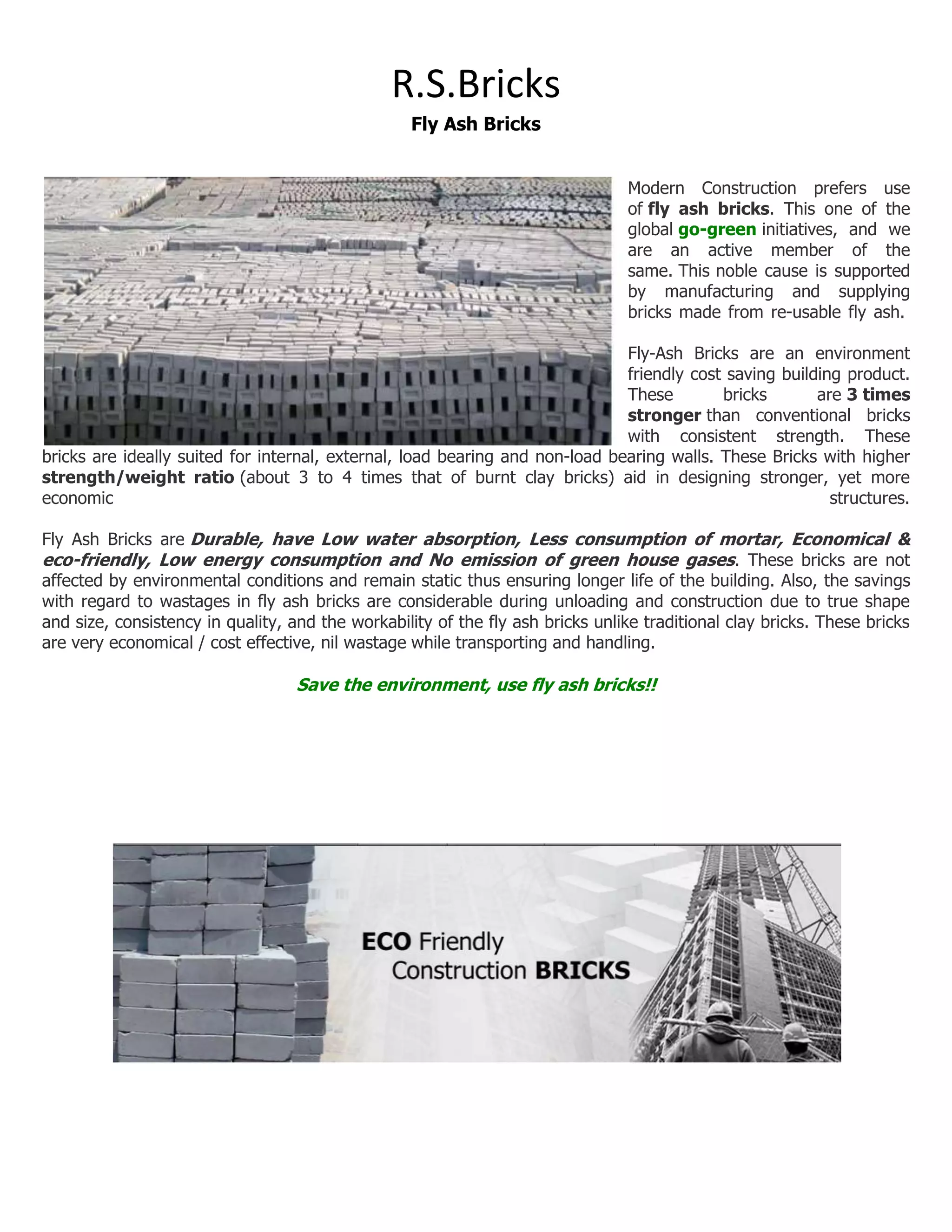 Fly ash bricks | DOCX