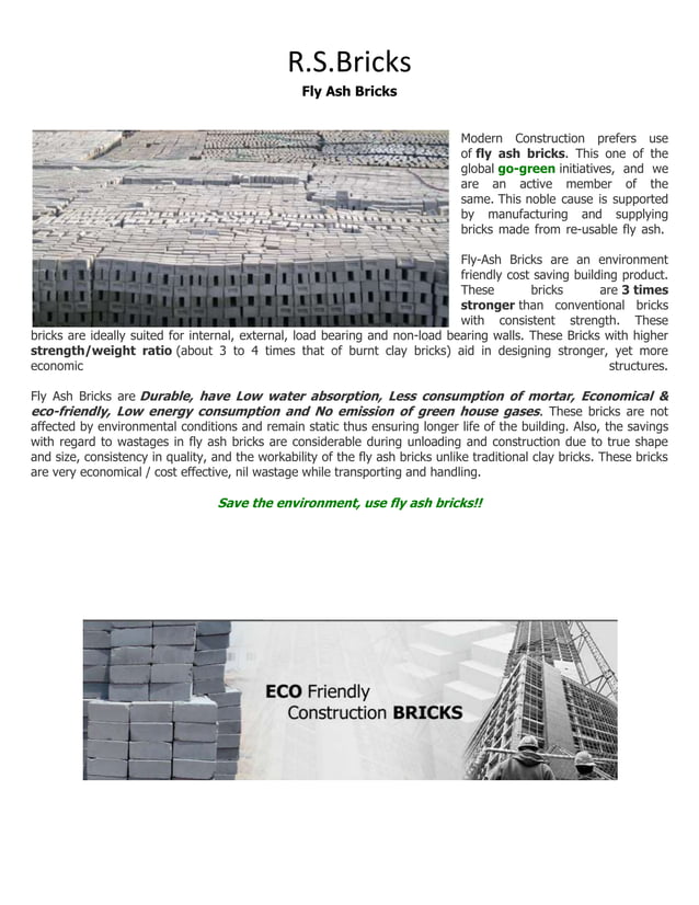 Fly ash bricks | DOCX | Manufacturing Industry | Industries