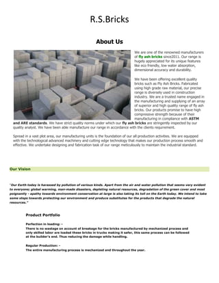 Fly ash bricks | DOCX