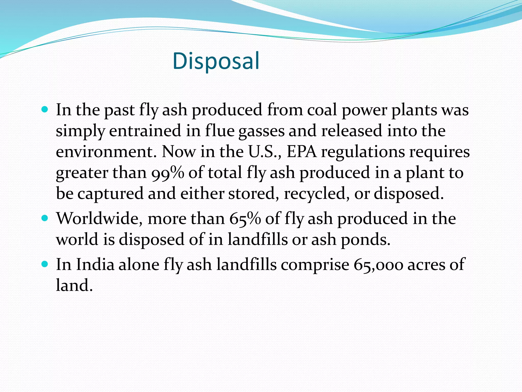 Flyash disposal and utilization | PPTX