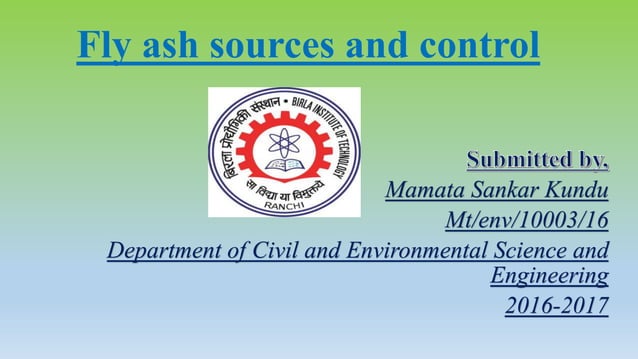 Fly ash sources and control | PPT