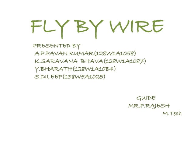 Fly by wire ppt pa1 | PPTX