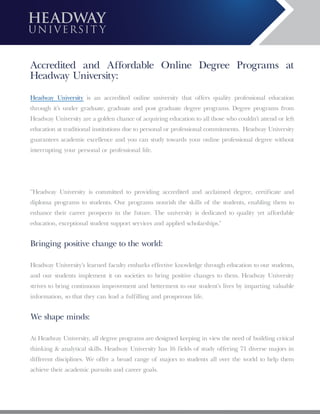 Headway University Flyer | PDF | Professional School | Postgraduate ...