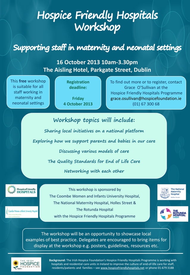 Hospice Friendly Hospitals Workshop Flyer 16 October 2013 (From ...