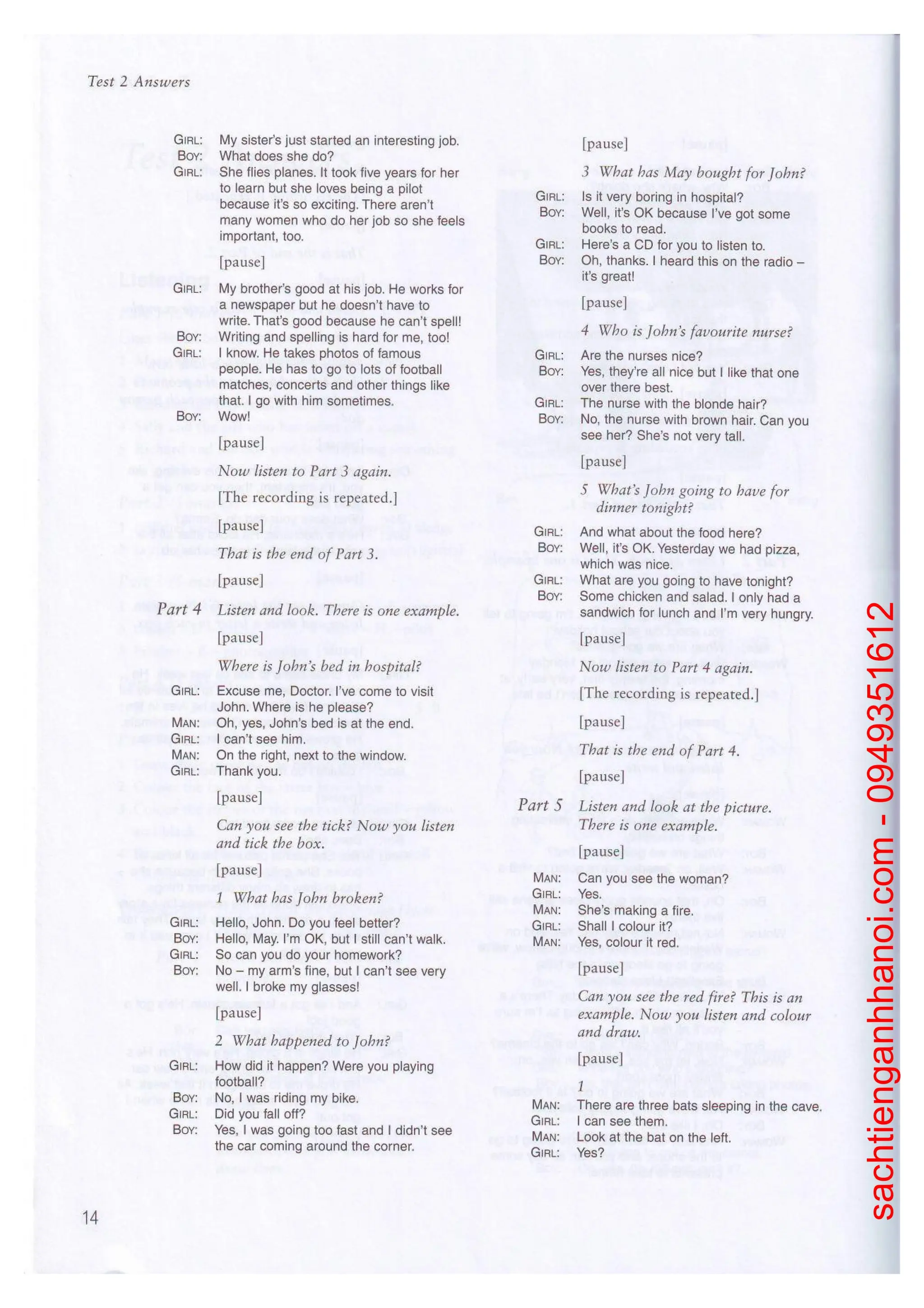 FLYER 2 - ANSWER KEY.pdf( Tờ rơi - đáp án) | PDF