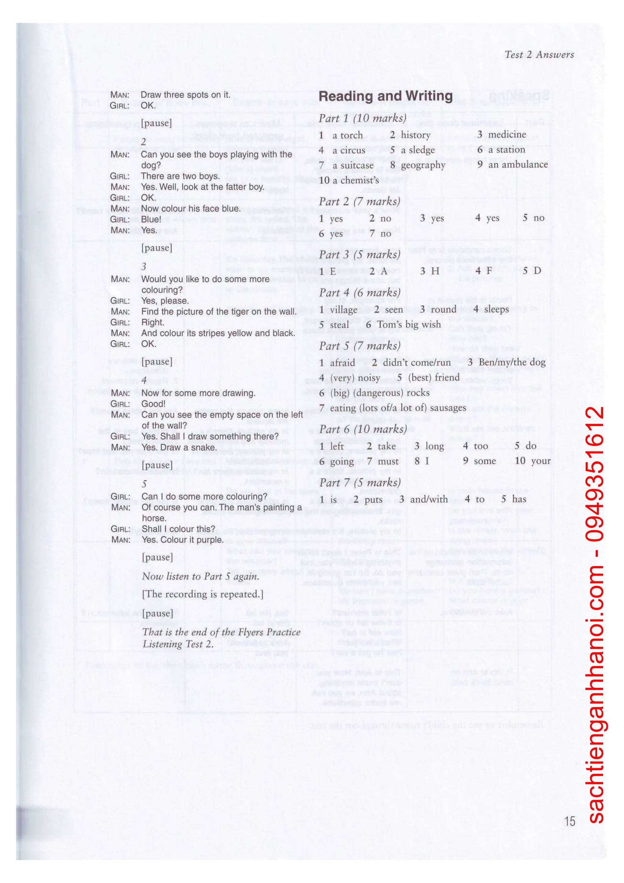 FLYER 2 - ANSWER KEY.pdf( Tờ rơi - đáp án) | PDF