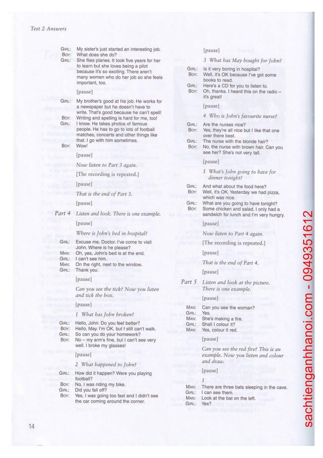 FLYER 2 - ANSWER KEY.pdf( Tờ rơi - đáp án) | PDF