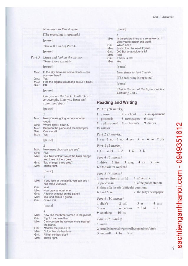 FLYER 2 - ANSWER KEY.pdf( Tờ rơi - đáp án) | PDF