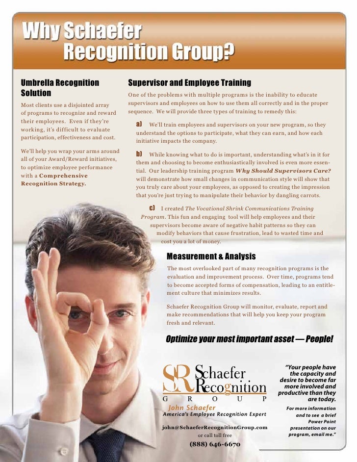 Schaefer Recognition Group Flyer
