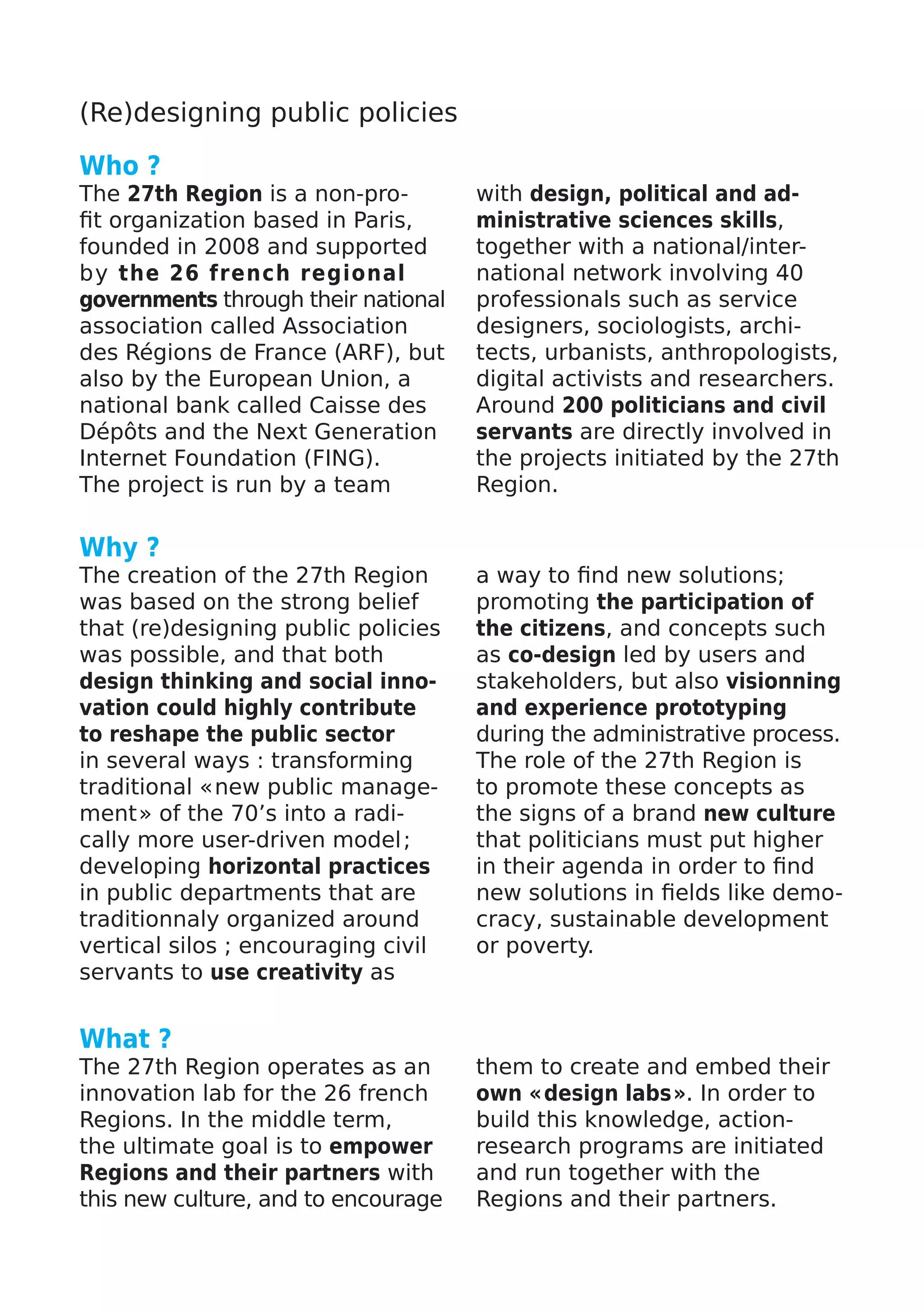 La 27e Région : flyer in english | PDF