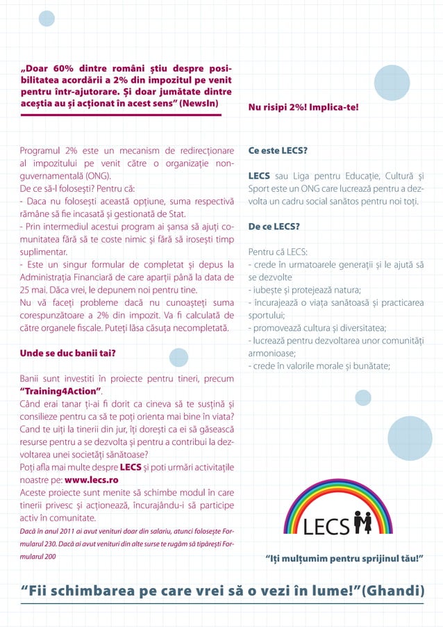 Flyer 2% LECS - Nu risipi 2% | PDF