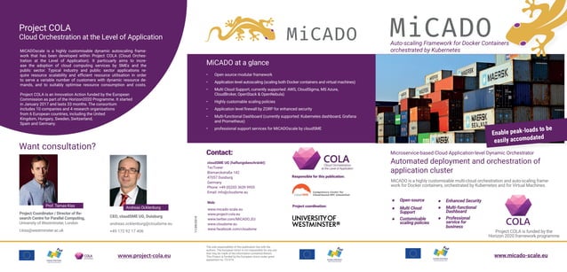 MiCADO framework by Project COLA | PDF