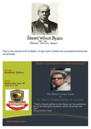 “Blyden’s Contribution to Intellectual History” | PDF