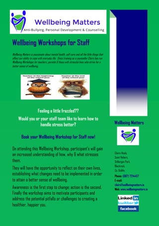 School wellbeing talks for teachers, school staff & parents | PDF