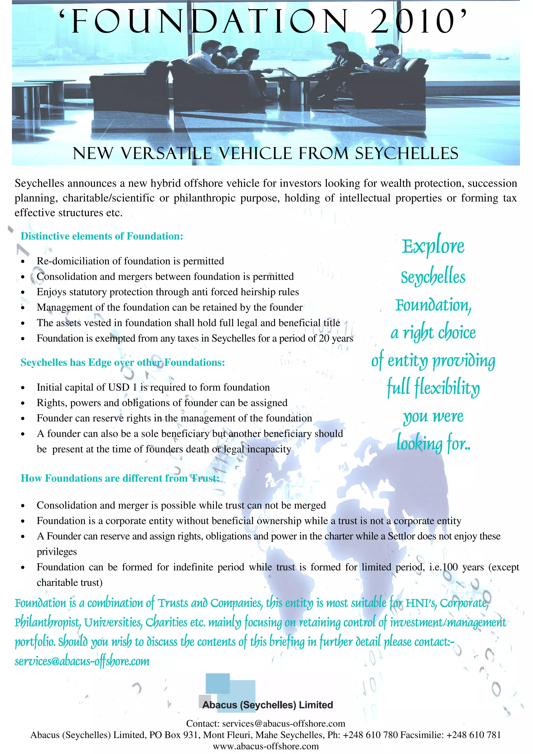 Seychelles Foundation | PDF
