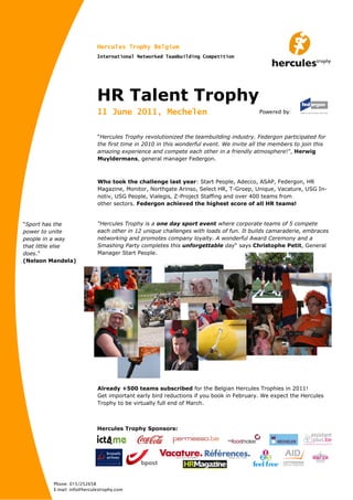 HR Talent Trophy 2011 | PDF
