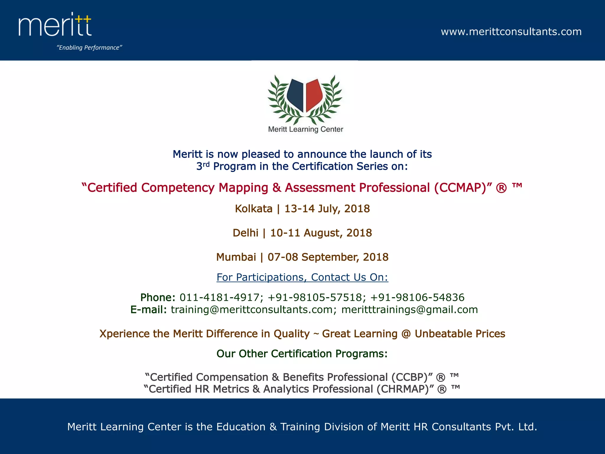 Meritt Learning Center, CCMAP Program Calendar, July-September 2018 | PDF