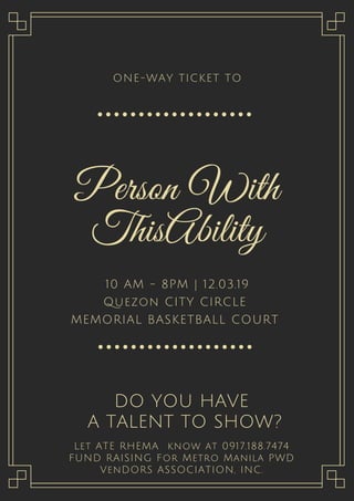 Fund Raising Event for PWD | PDF