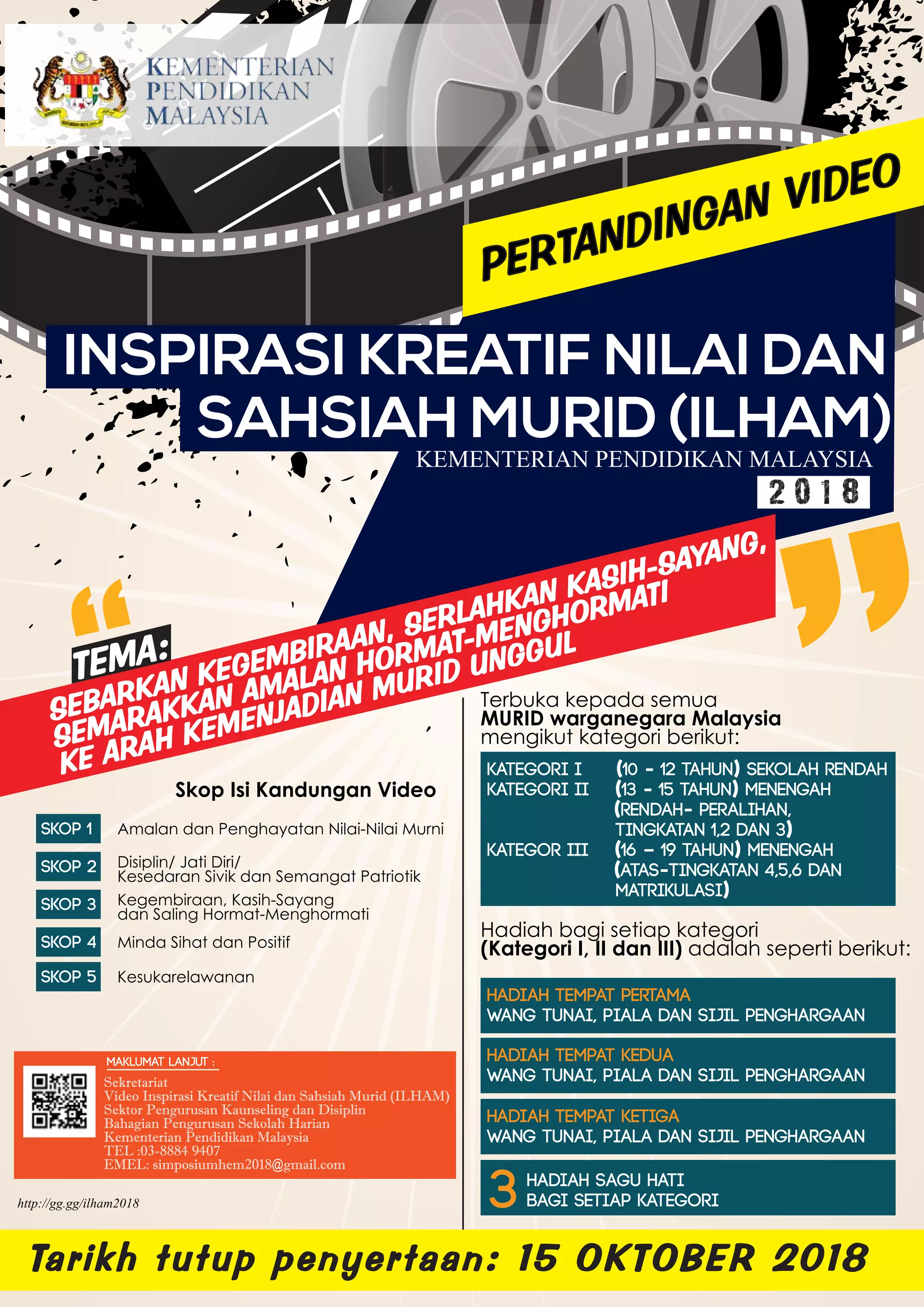 Pertandingan Video Inspirasi Kreatif Nilai Dan Sahsiah Murid (ILHAM) Sempena Simposium Hal Ehwal ...