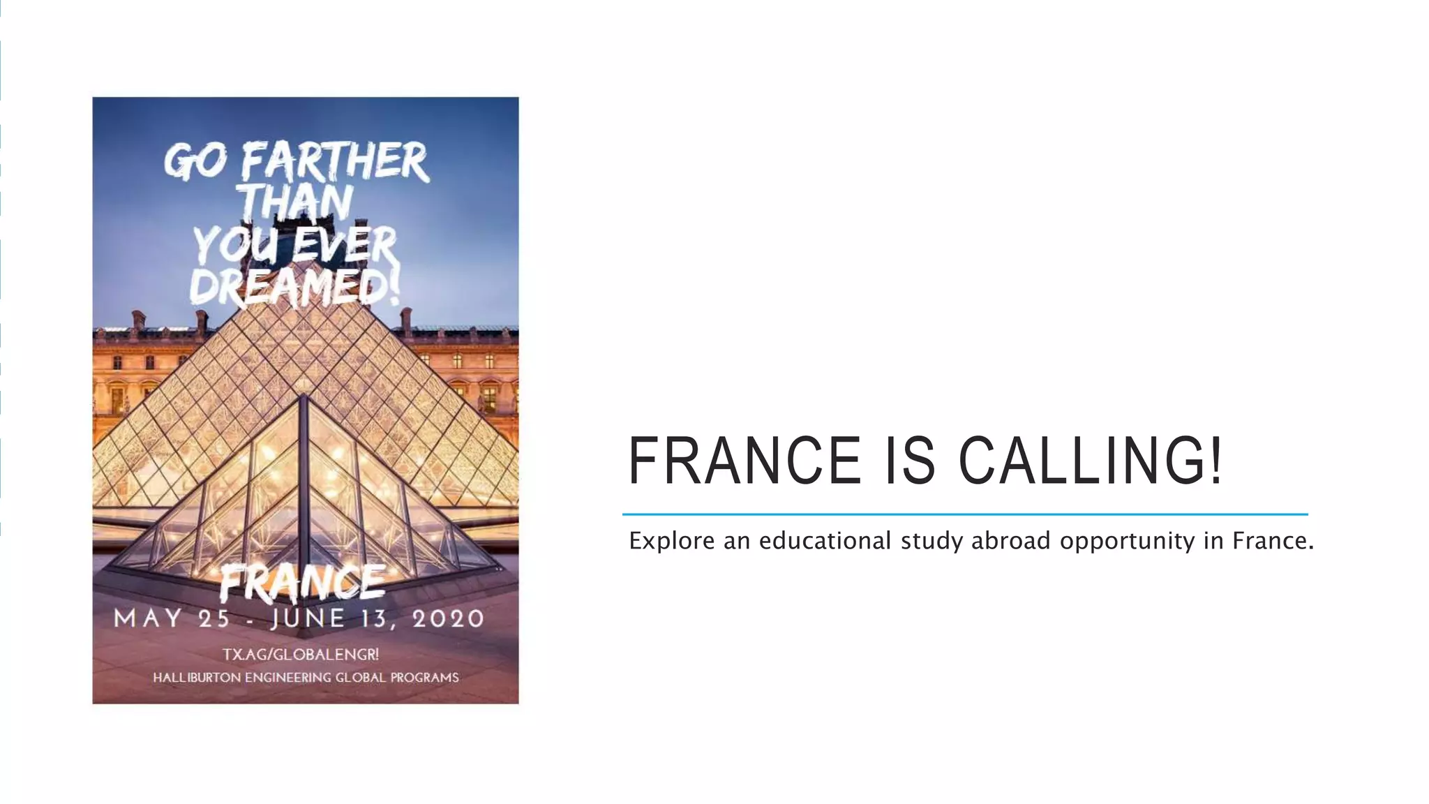 Flyers for faculty led study abroad programs | PPTX