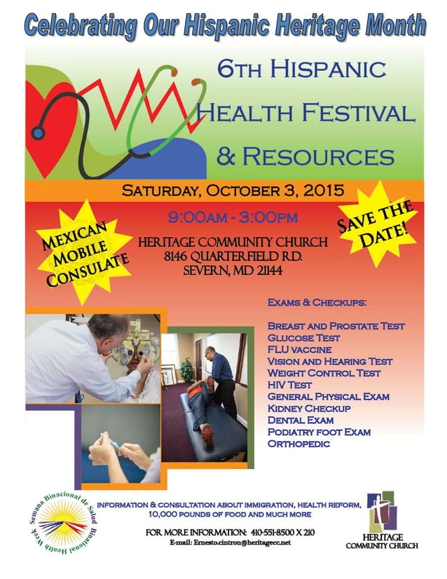 Hispanic Heritage Month Health Fair - Severn | PDF | Medical Health