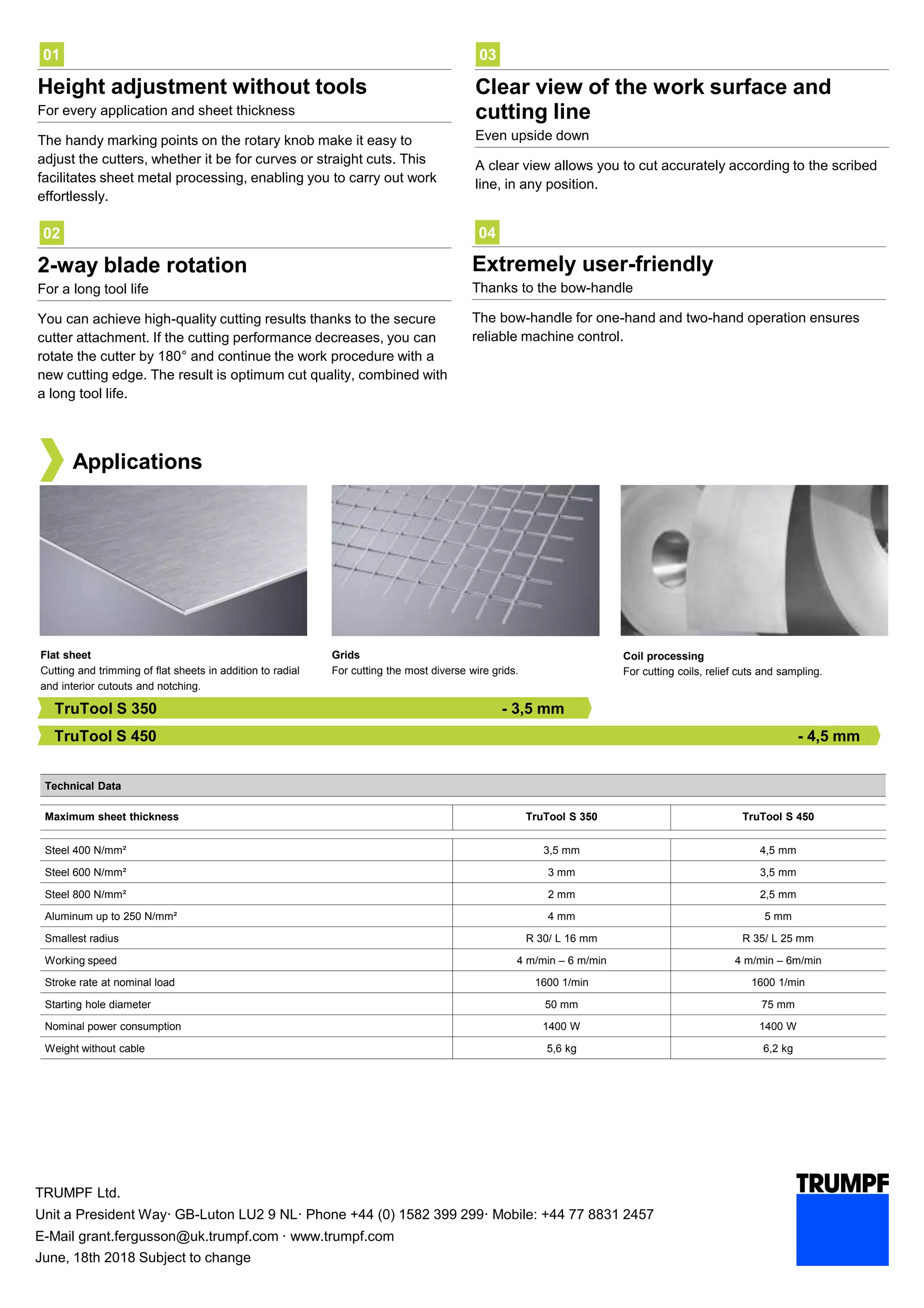 TRUMPF TruTool S350 and S450 | PPTX