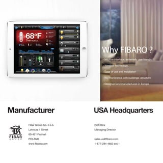 Fibaro Product Brochure - US | PDF | Home Appliances | Home & Garden