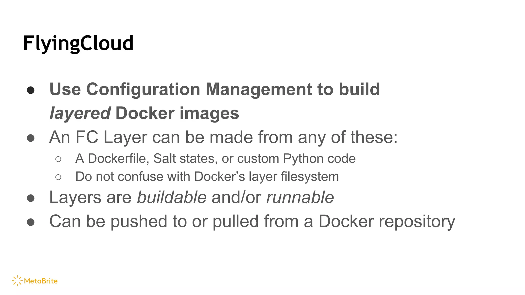 FlyingCloud: Building Docker Containers with SaltStack | PDF