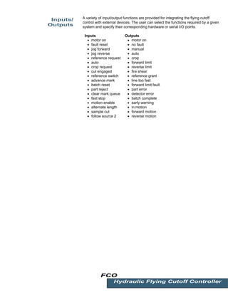 Flying Cut-off control - Hydraulic | Unico.pdf