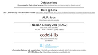 Flying solo: data librarians working outside (traditional) libraries | PPT