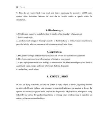 Flying windmills Report | PDF