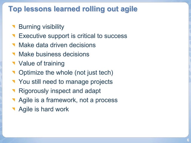 Agile Lessons Learned From the Trenches | PPTX