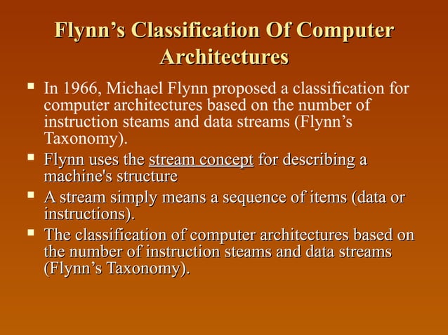 Flynn's Classification Of Computer Architectures | PPT