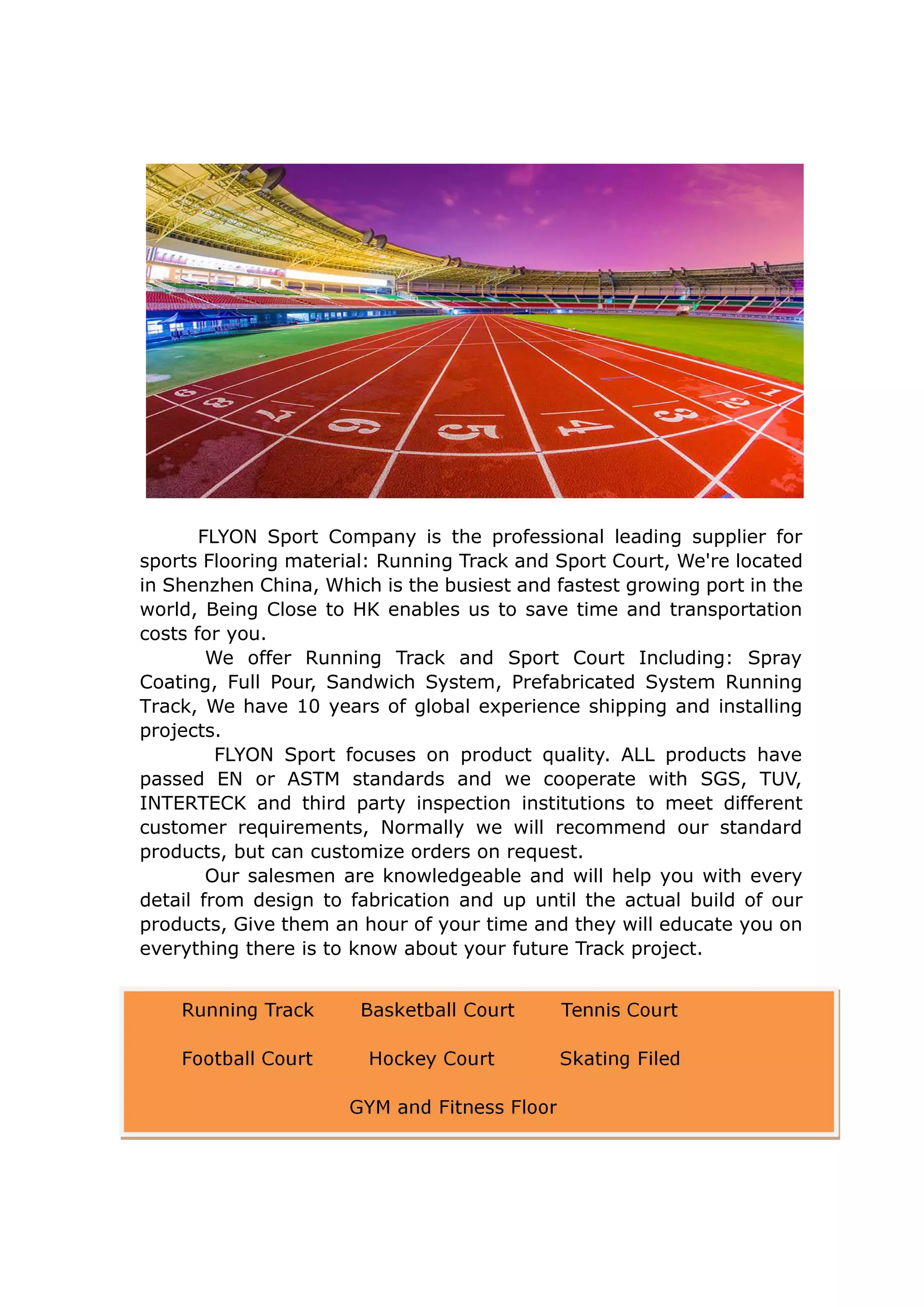 Flyon sport Athletic track project | PDF