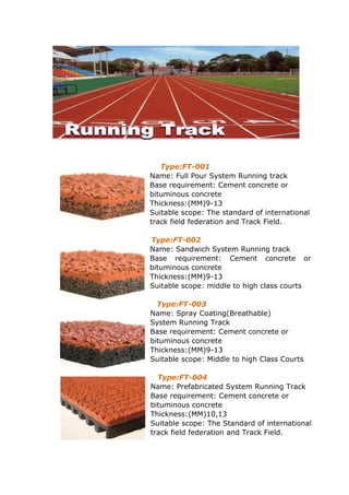 Flyon sport running track catalog | PDF