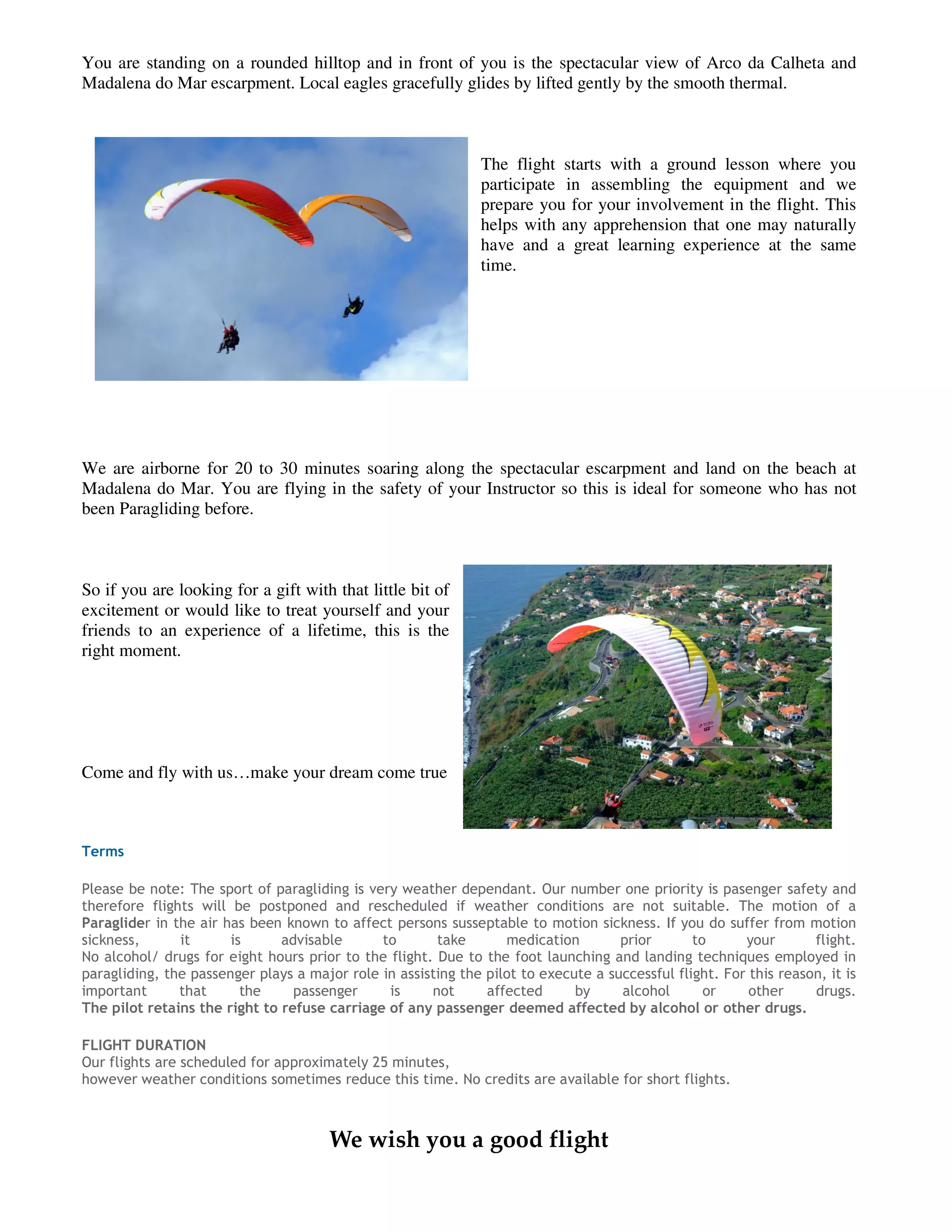 Fly paragliding tandem | PDF