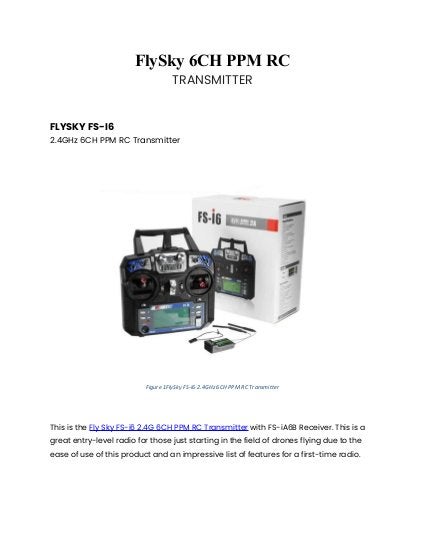 FlySky 6CH PPM RC Transmitter With Receiver | PDF