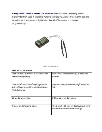 FlySky 6CH PPM RC Transmitter With Receiver | PDF
