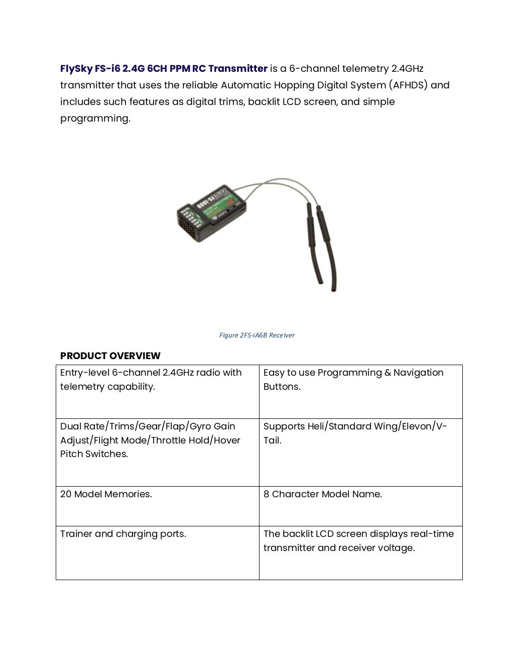 FlySky 6CH PPM RC Transmitter With Receiver | PDF
