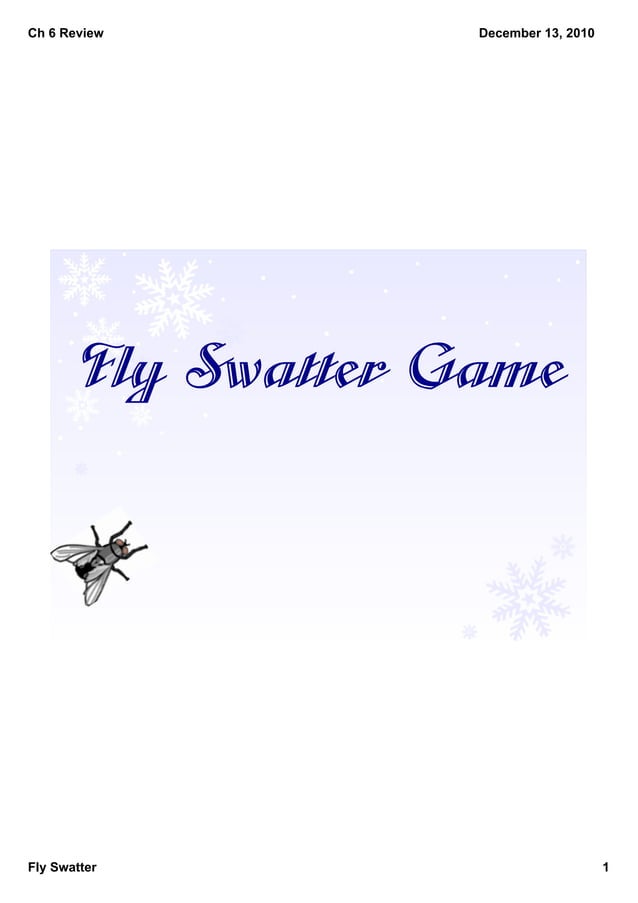 Fly swatter game | PDF