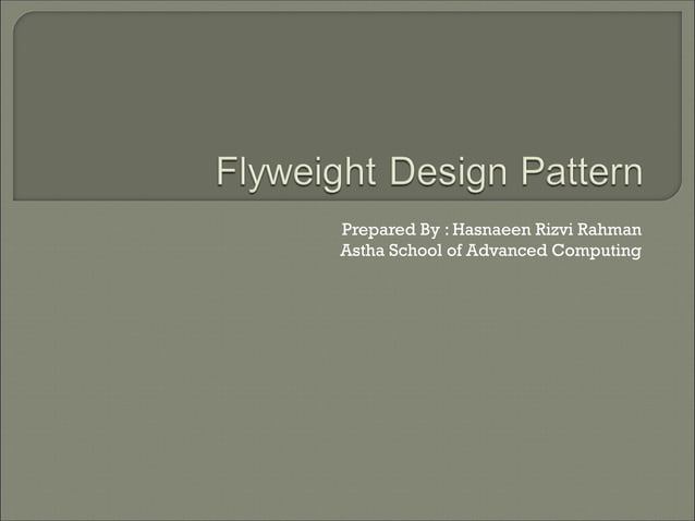 Flyweight pattern | PPT