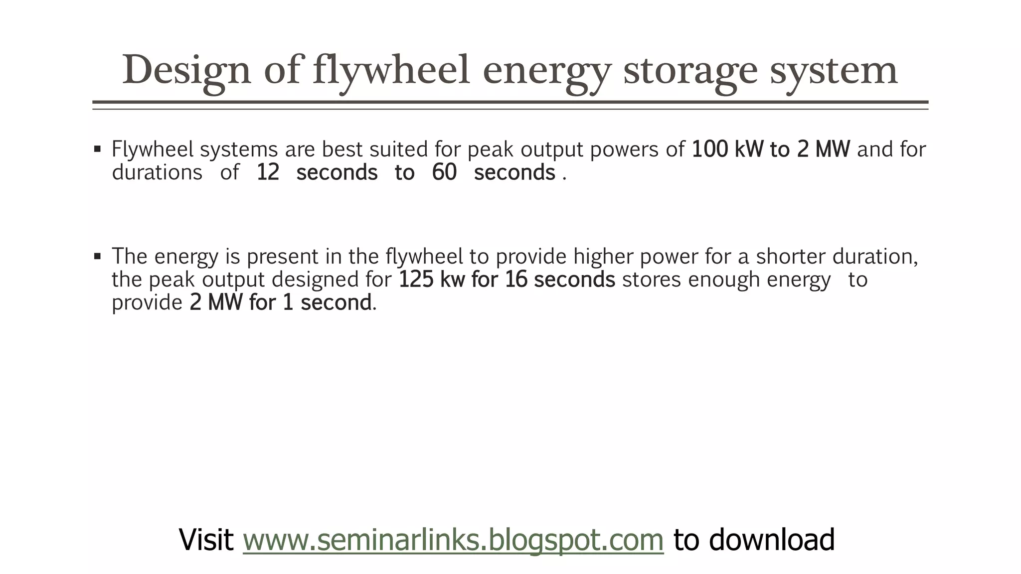Flywheel Energy Storage System | PDF