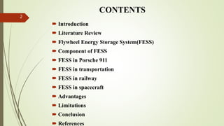 Fly wheel energy storage system | PPTX
