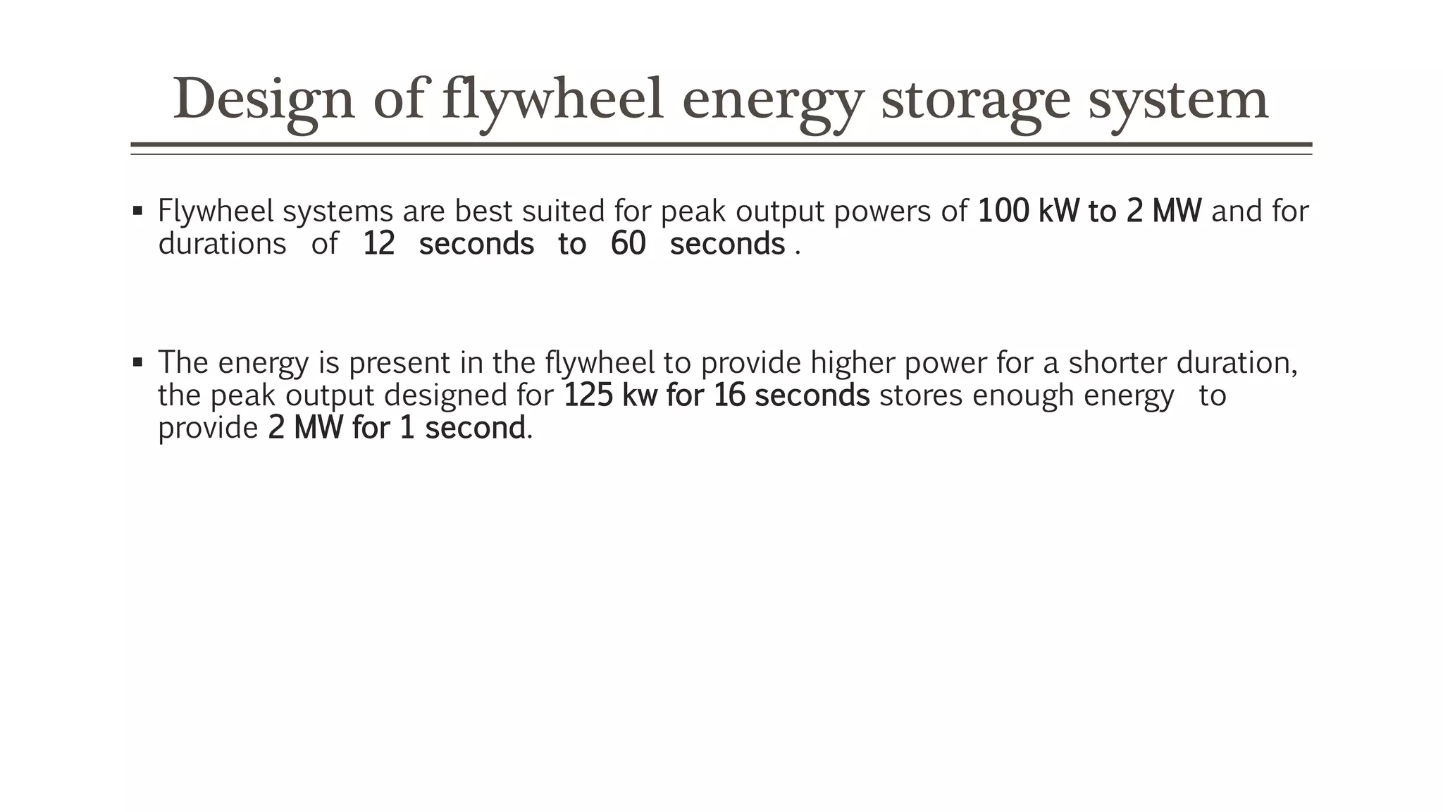 Flywheel energy storage system | PPTX