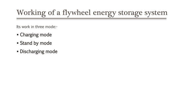 Flywheel energy storage system | PPTX | Green Vehicles | Auto Type