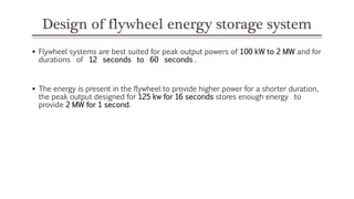 Flywheel energy storage system | PPTX