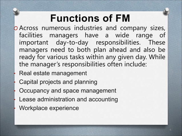 Introduction to Facilities Management | PPT | Business Operations ...